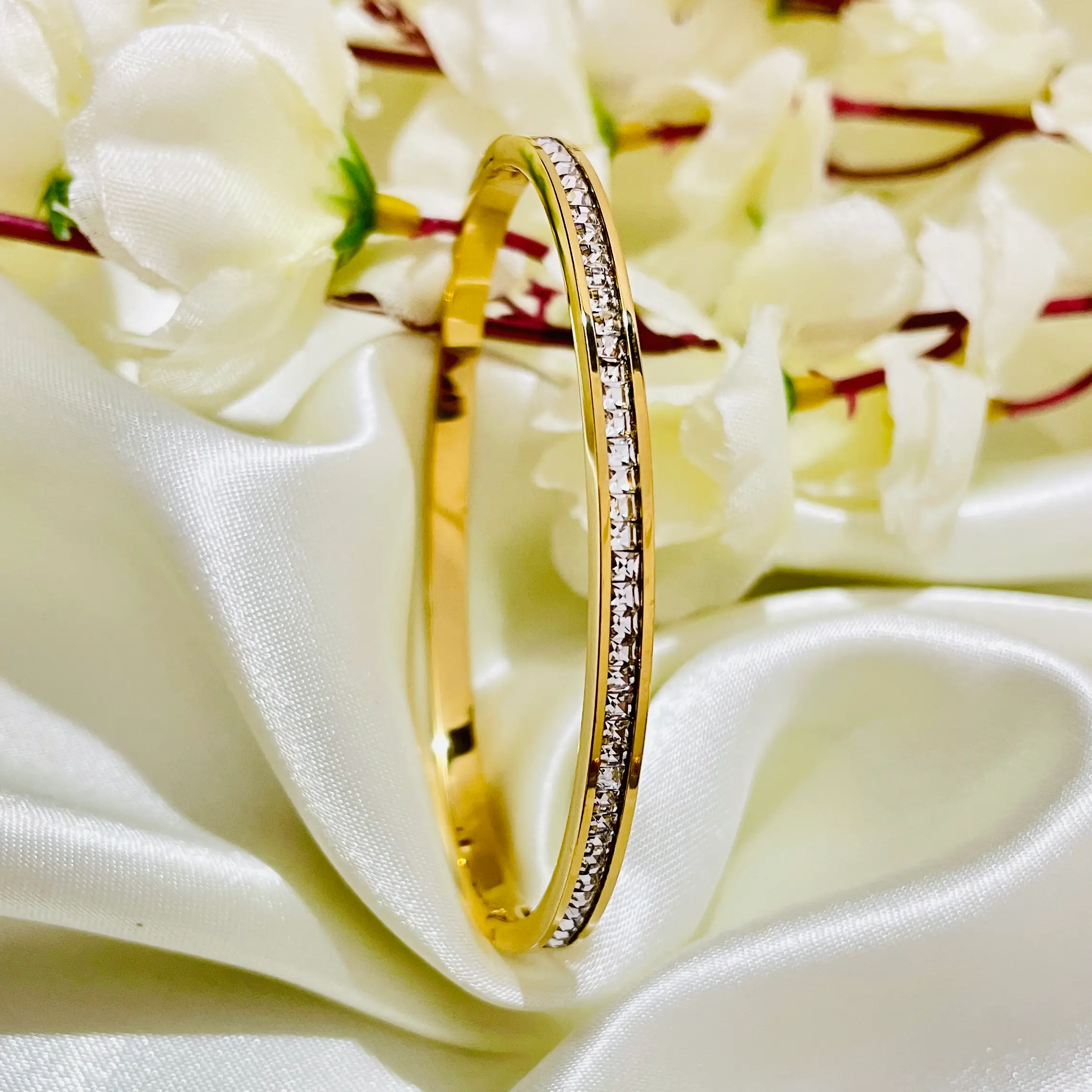 Studded Line Bangle Bracelet